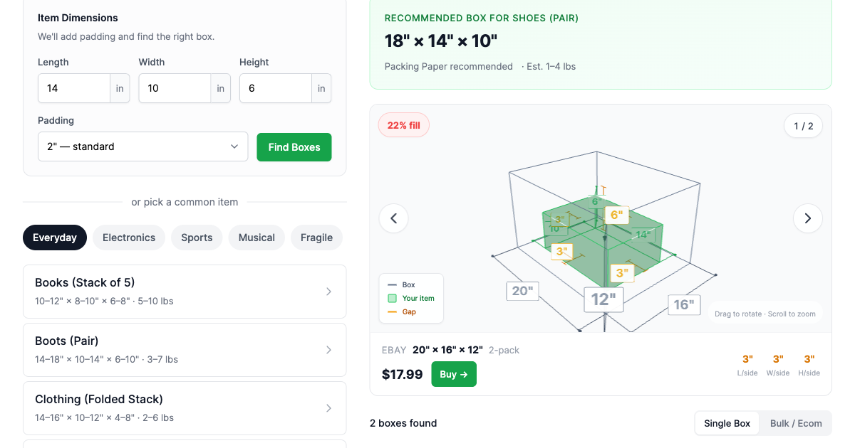 Box Finder - Find the Perfect Shipping Box | OnlineShip
